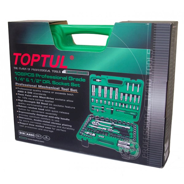 ხელსაწყოების ნაკრები Toptul GCAI108R 108PCS Green | GCAI108R | GCAI108R ...
